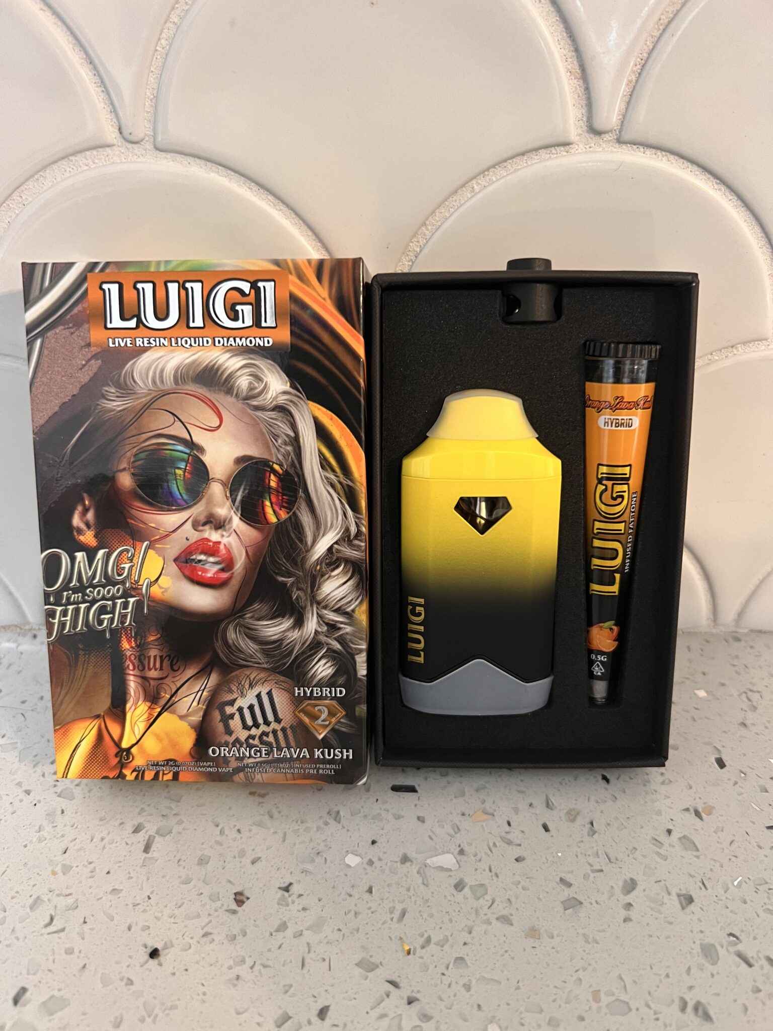 LUIGI - Disposable -Orange Lava Kush - Hybrid - (Live Resin Liquid ...